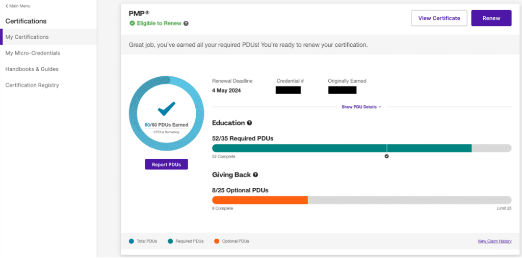 How to claim PDU - 3 Steps to PMI Certification Renewal